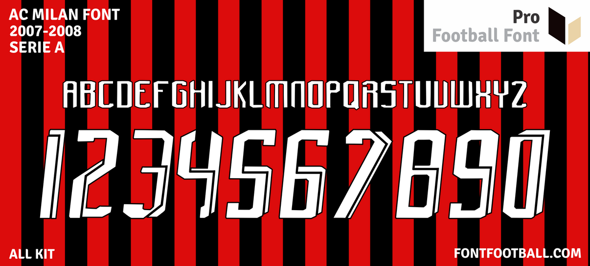 AC Milan 2007-2008 Font – Pro Football Font