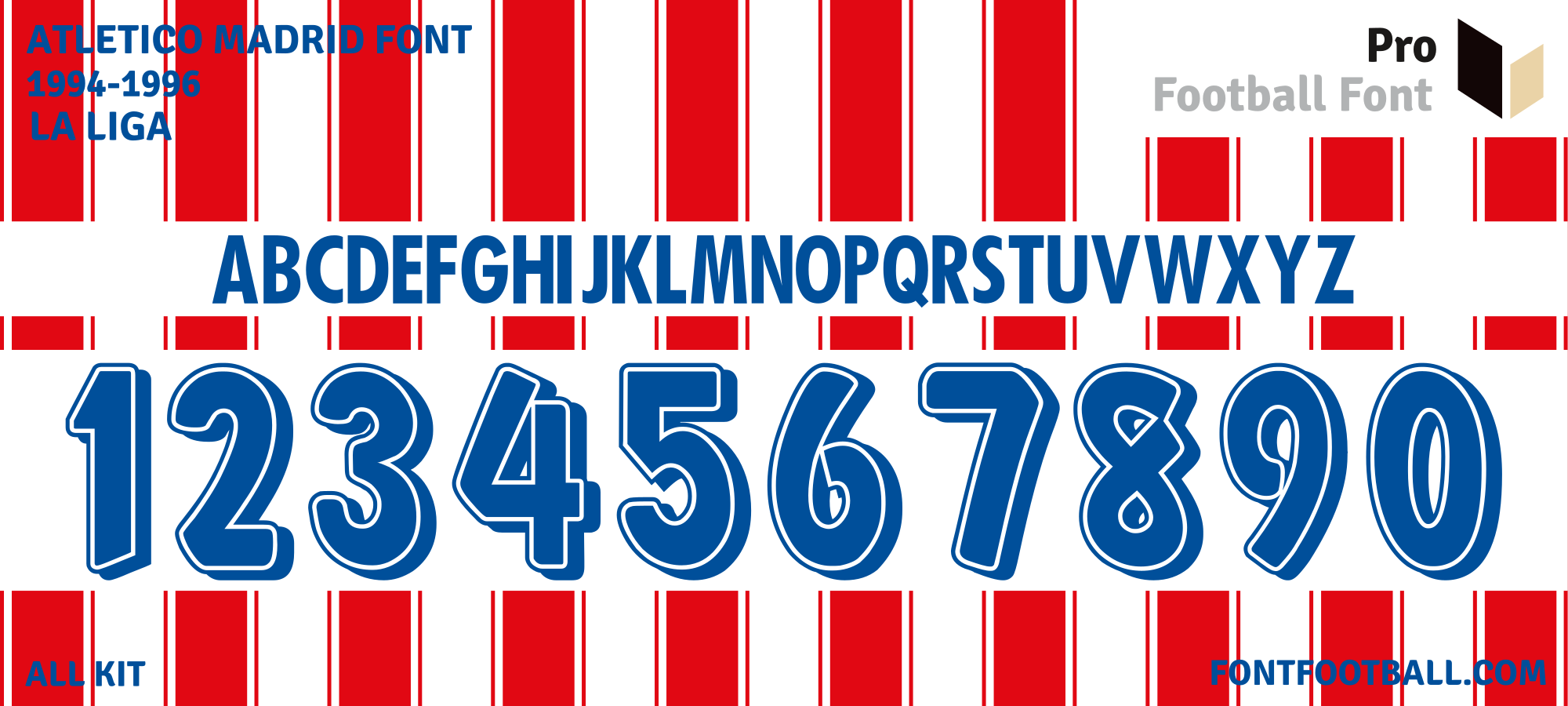 Atletico Madrid 1994-1996 Font – Pro Football Font