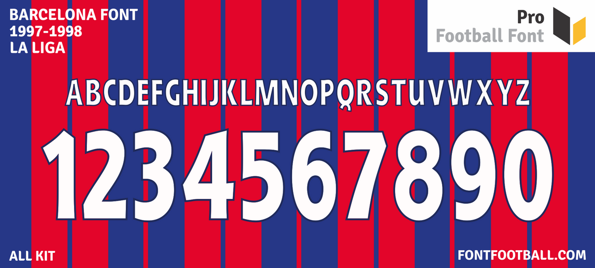 Barcelona 1997-1998 Font – Pro Football Font