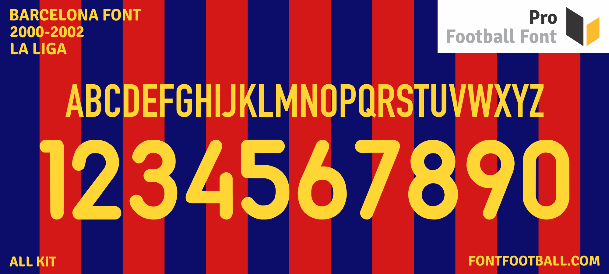Barcelona 2000-2002 Font – Pro Football Font