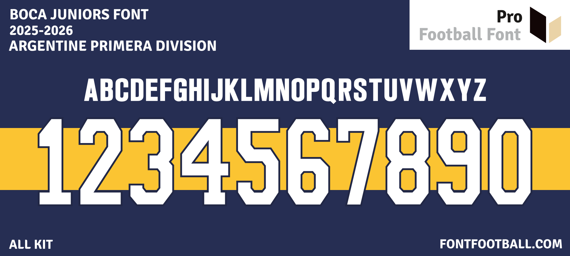 Boca Juniors 2025-2026 Font – Pro Football Font