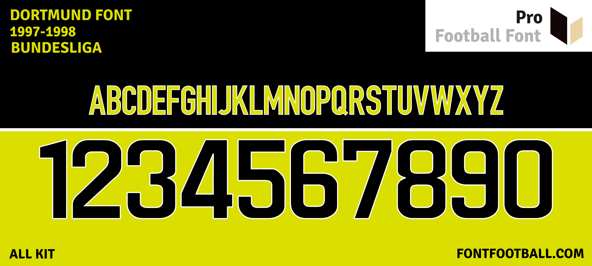 Dortmund 1997-1998 Font – Pro Football Font