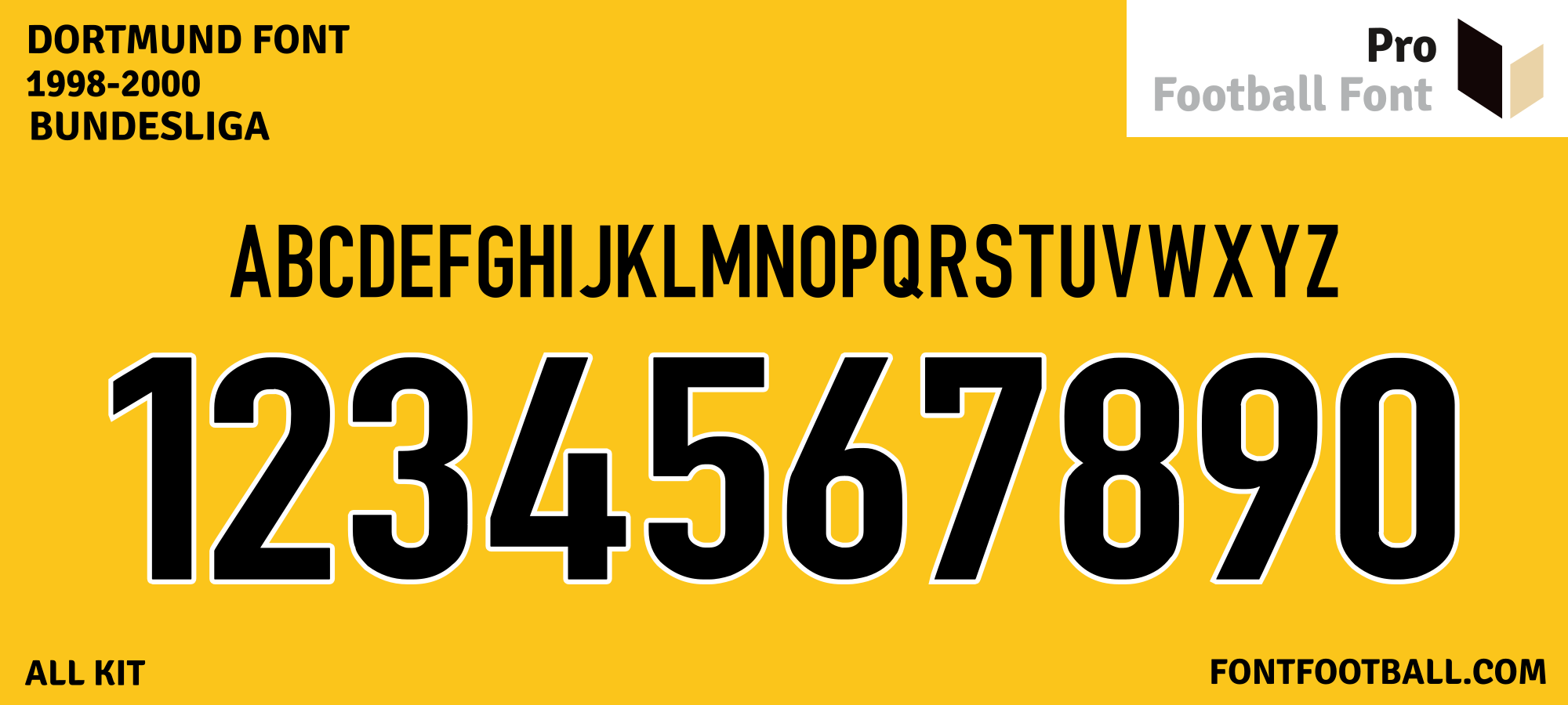 Dortmund 1998-2000 Font – Pro Football Font