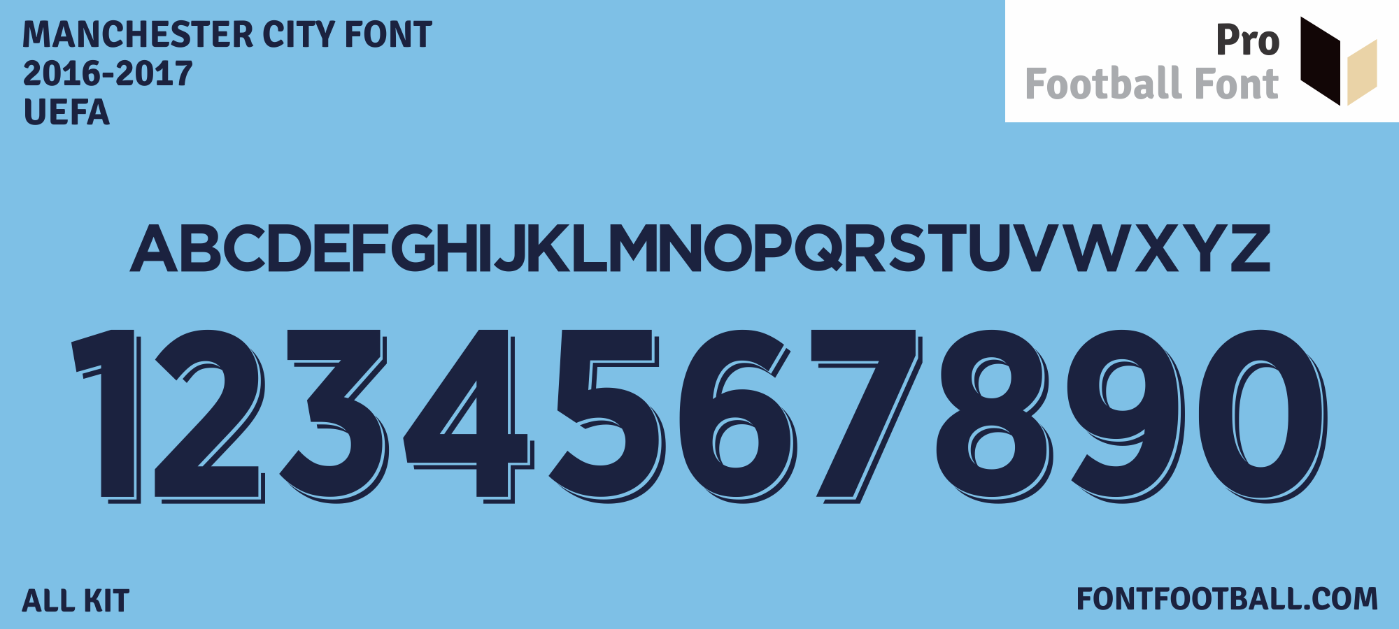 Manchester City 2016-2017 Font – Pro Football Font