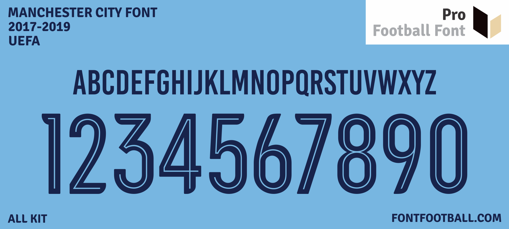 Manchester City 2017-2019 Font – Pro Football Font