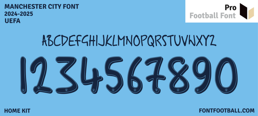 Manchester City 2024-2025 Font – Pro Football Font