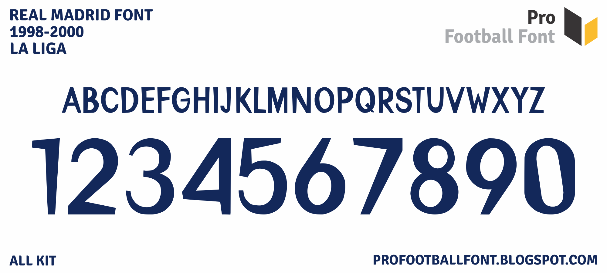 Real Madrid 1998-2000 Font – Pro Football Font
