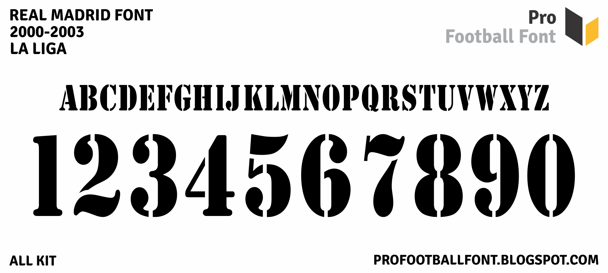 Real Madrid 2000-2003 Font – Pro Football Font