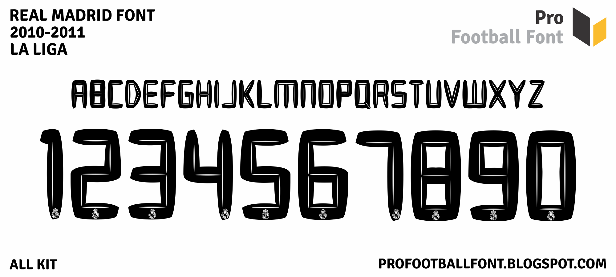 Real Madrid 2010-2011 Font – Pro Football Font