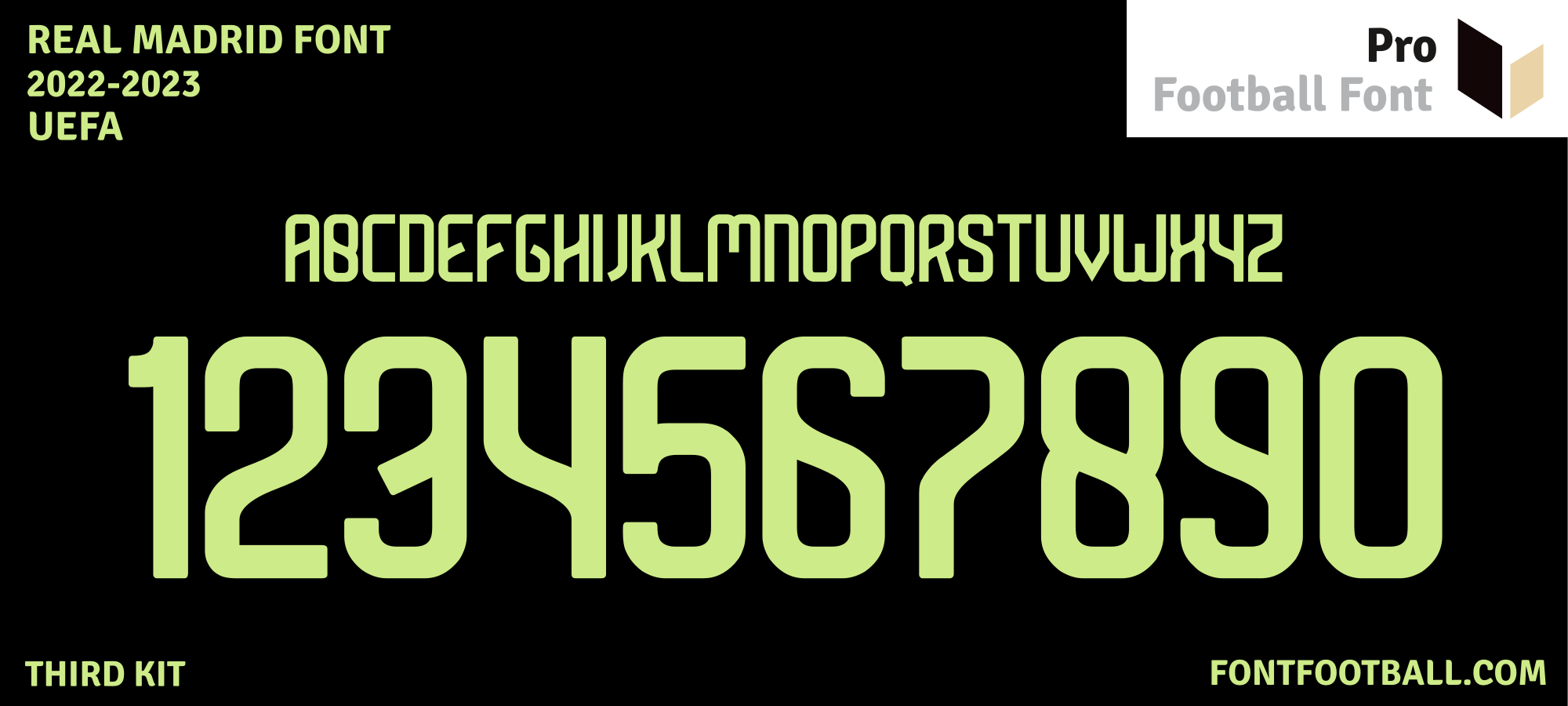 Real Madrid 2022-2023 Third Font – Pro Football Font